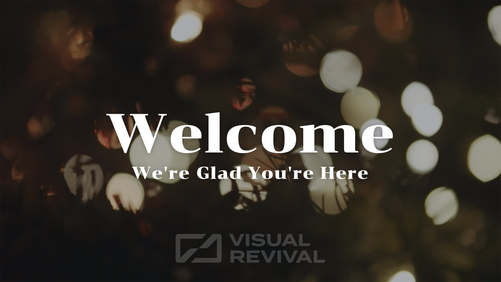 Christmas Lights Title Slide - Welcome We're Glad You're Here | Visual ...