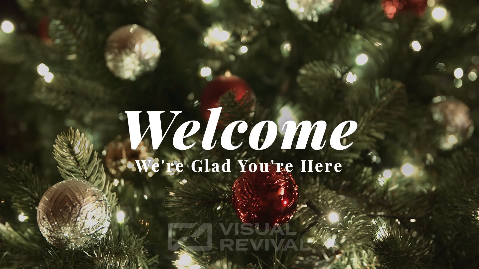 Christmas Lights II Title Slide - Welcome We're Glad You're Here ...