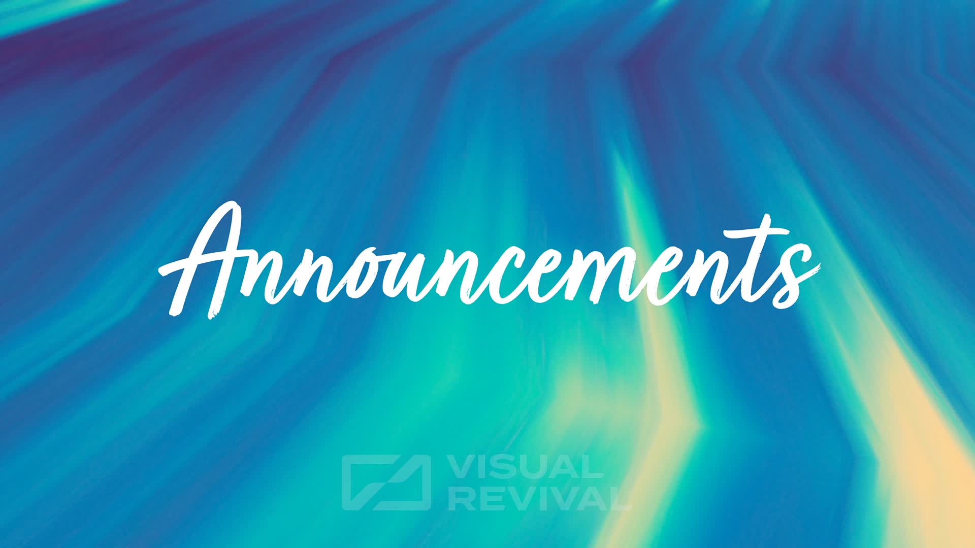 Color Edge Title Slide - Announcements | Visual Revival