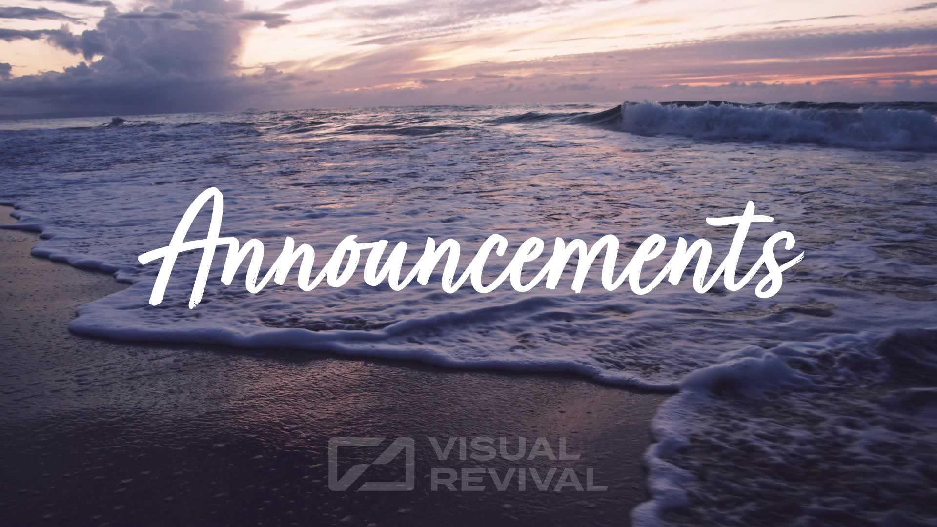 Ocean Sunset Title Slide - Announcements | Visual Revival