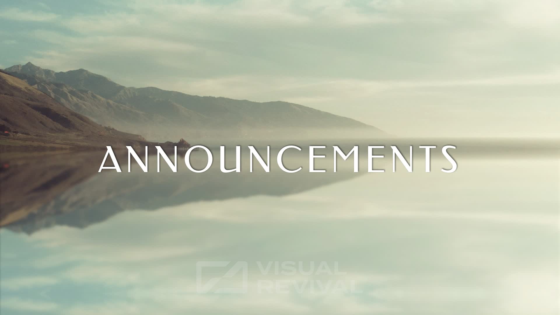 Big Sur Reflection Title Slide - Announcements | Visual Revival