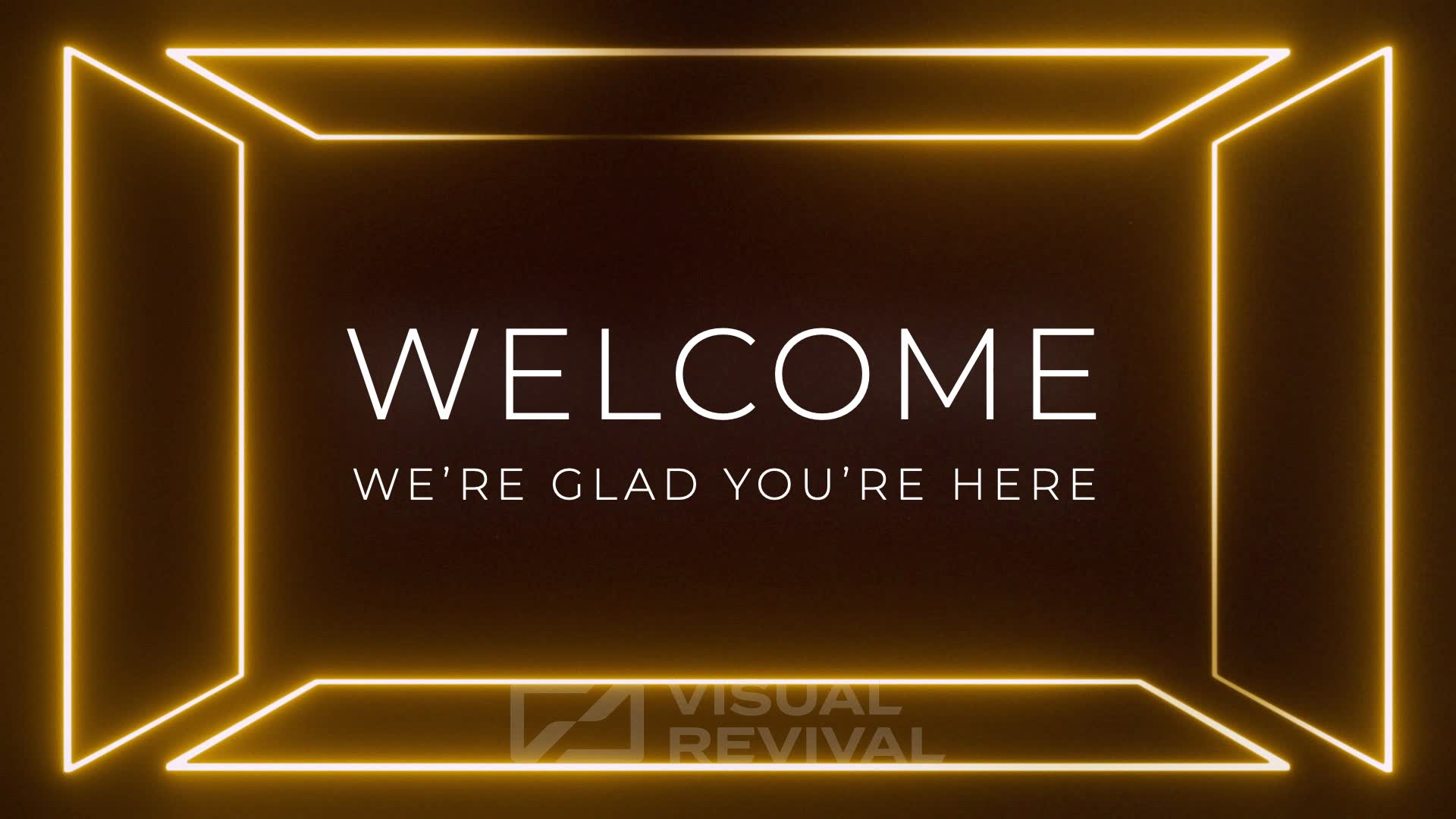 Retro Frame 3D Title Slide - Welcome We're Glad You're Here | Visual ...