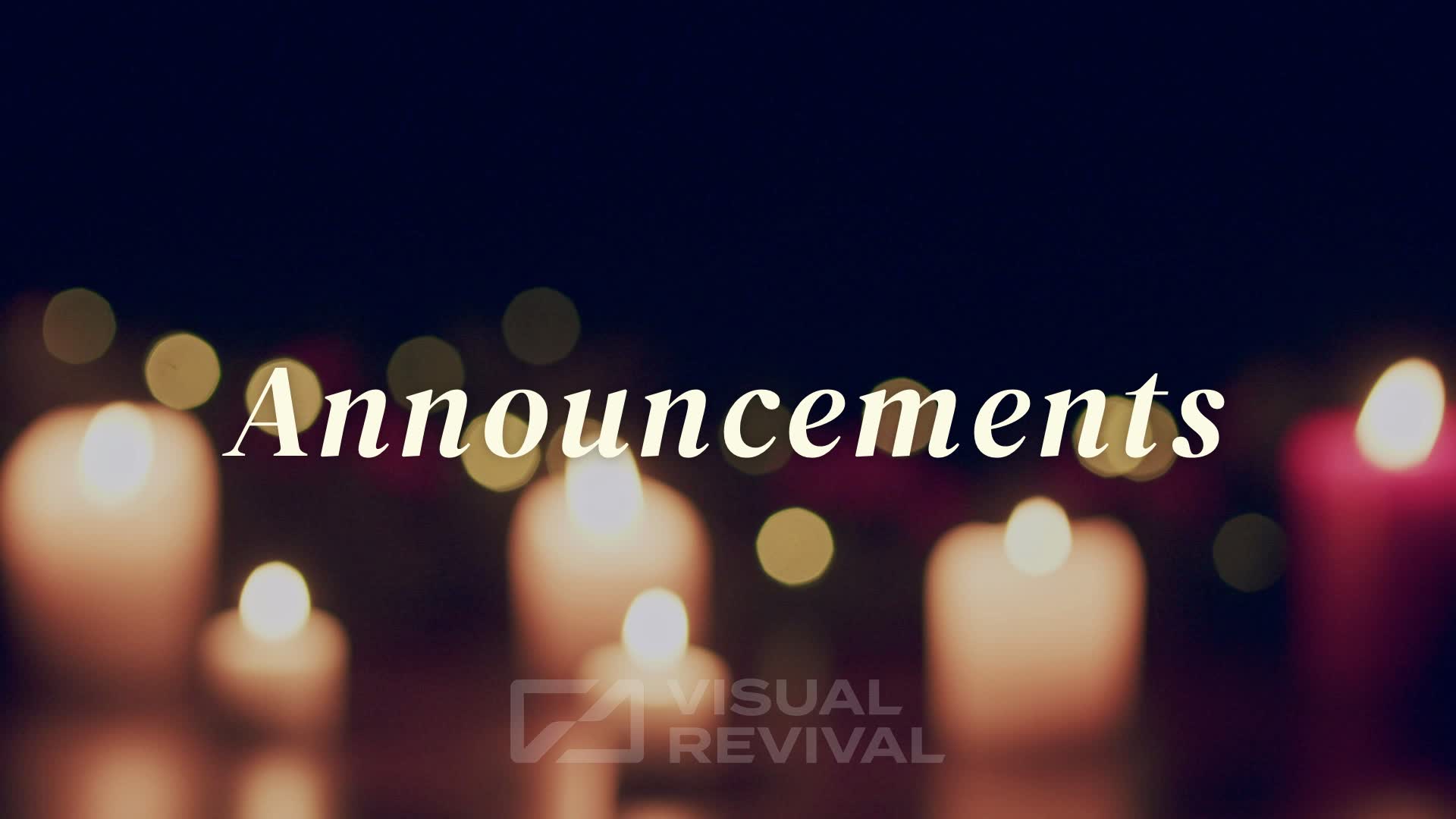 Christmas Candlelight Title Slide - Announcements | Visual Revival