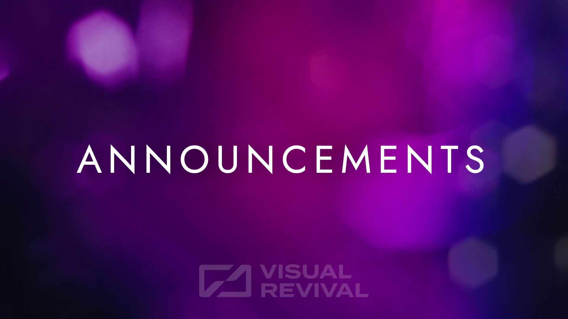 Prism Glow Title Slide - Announcements | Visual Revival
