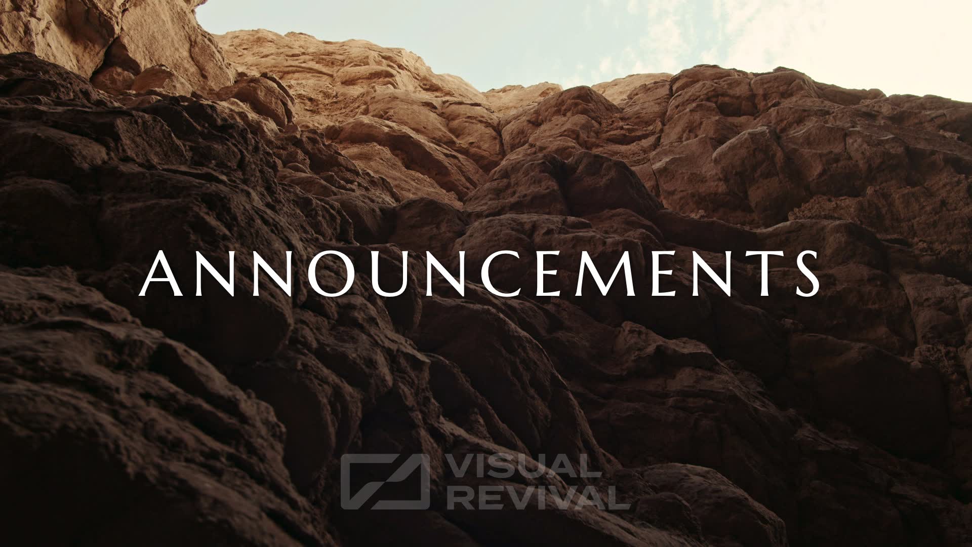 Shadow Canyon Title Slide - Announcements | Visual Revival