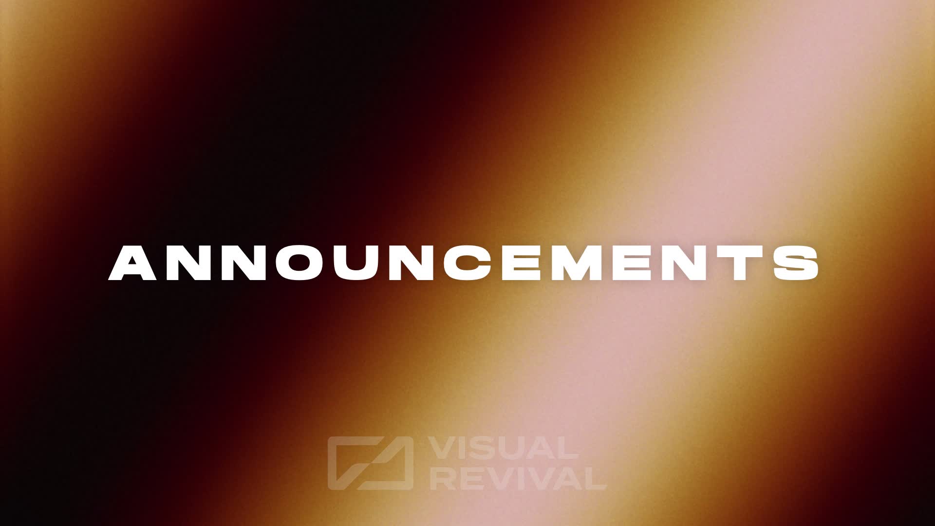 Gradient Flow Title Slide - Announcements | Visual Revival