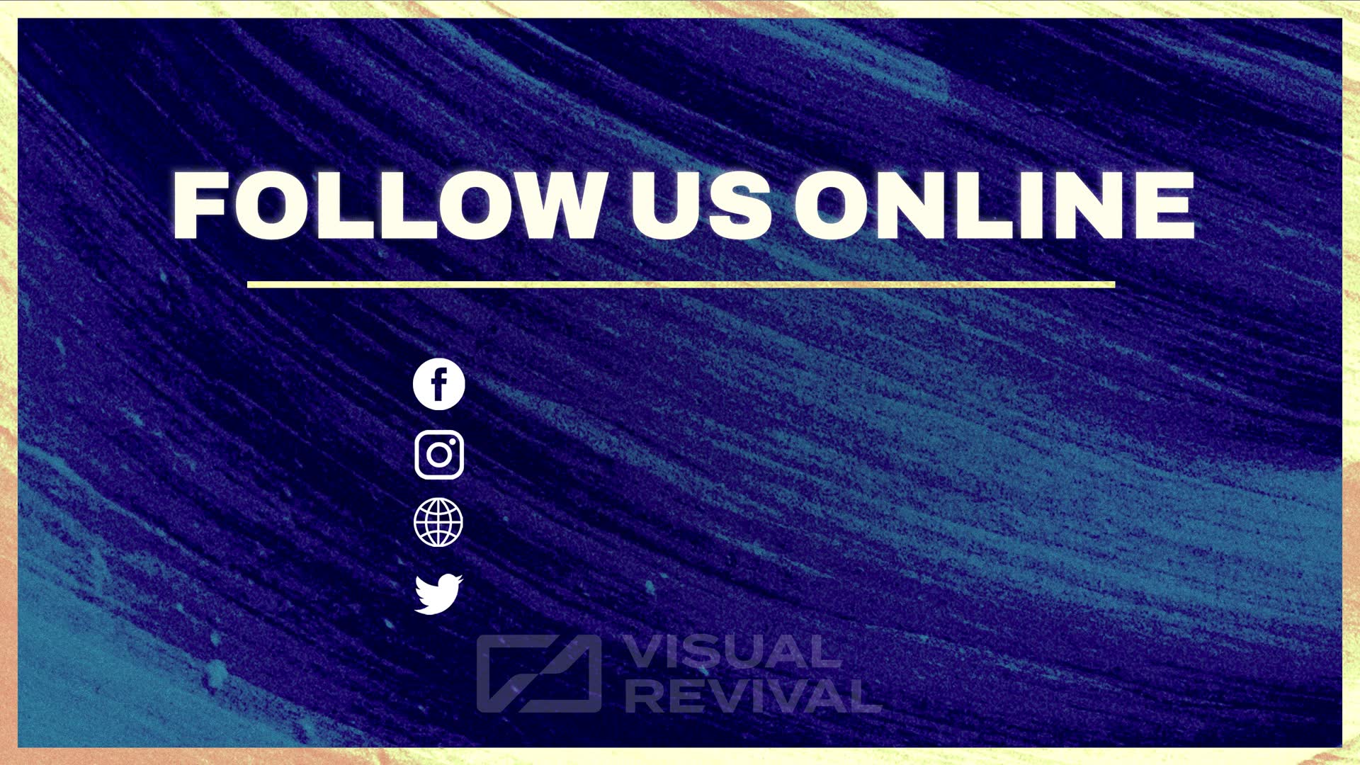 Retro Texture Service Slide - Follow Us Online | Visual Revival