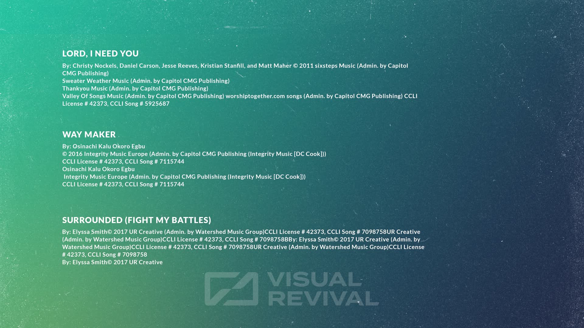 Gradient Service Slide - Credits | Visual Revival
