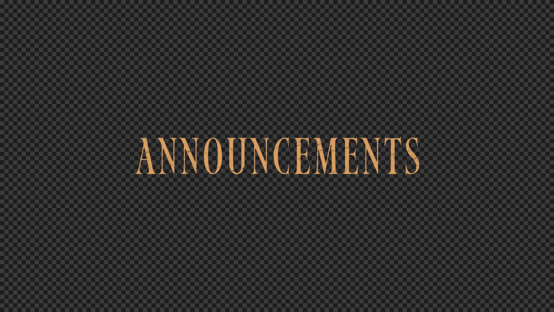 Hosanna Title Overlay - Announcements | Visual Revival