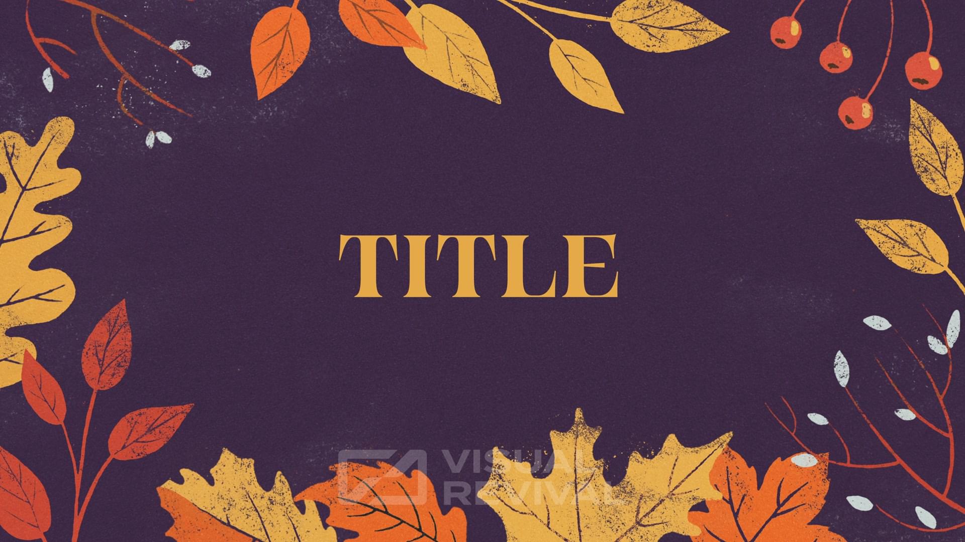 Fall Feelings Editable Title Slide | Visual Revival