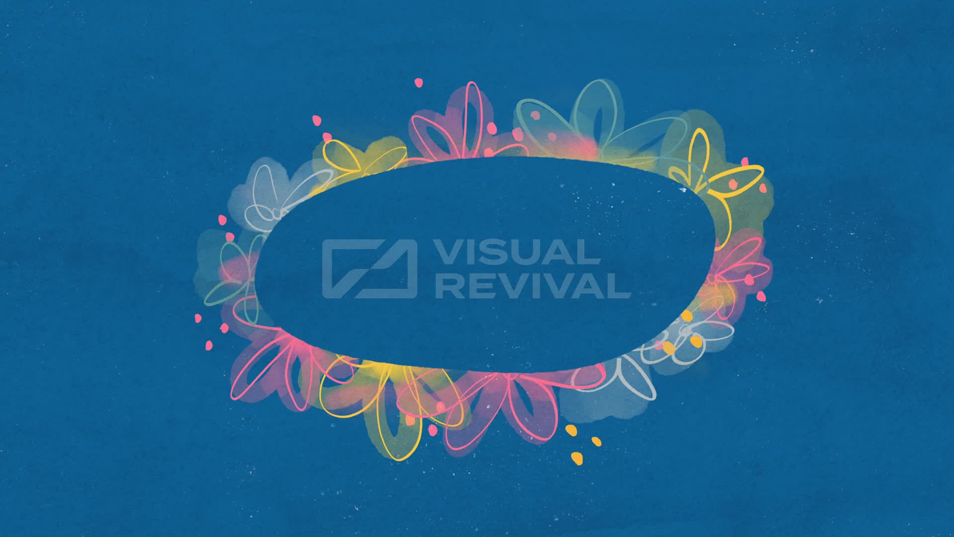 Watercolor Flowers Still - Floral Oval Blue | Visual Revival