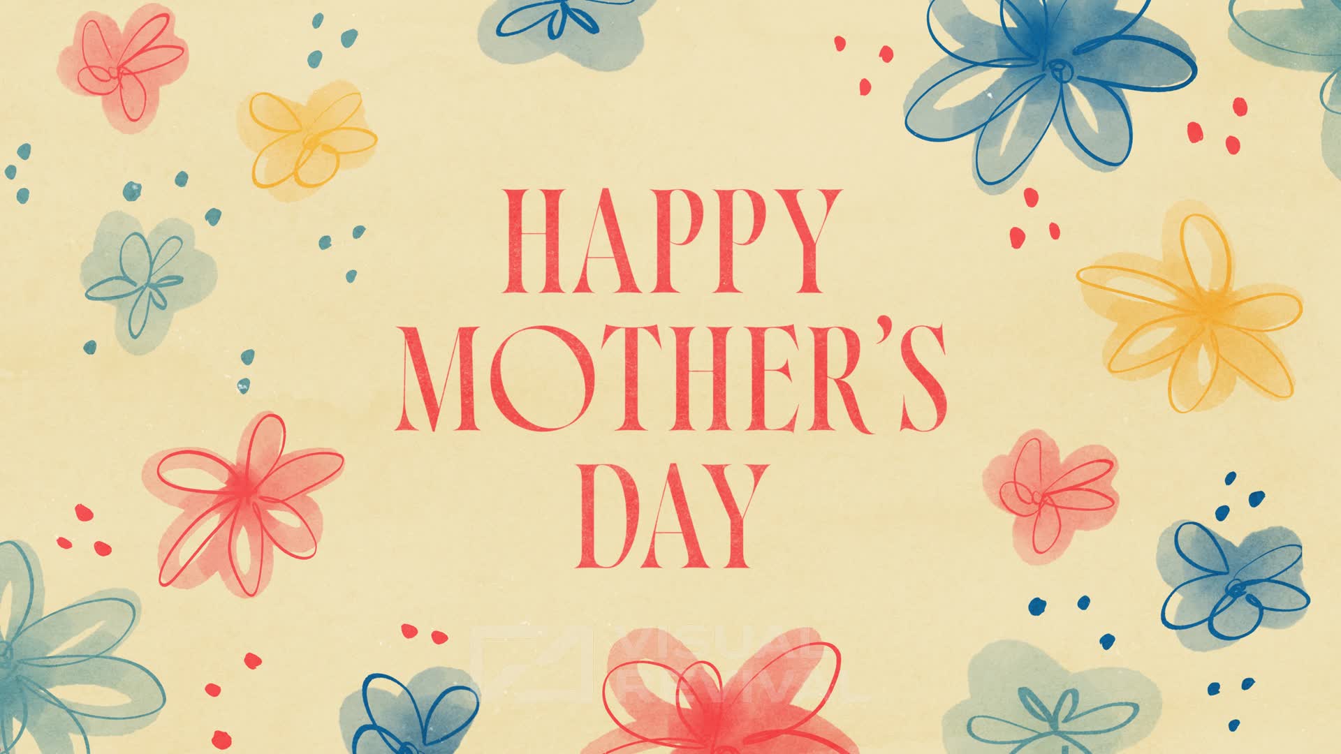 Watercolor Flowers Title Slide - Happy Mothers Day 2 | Visual Revival