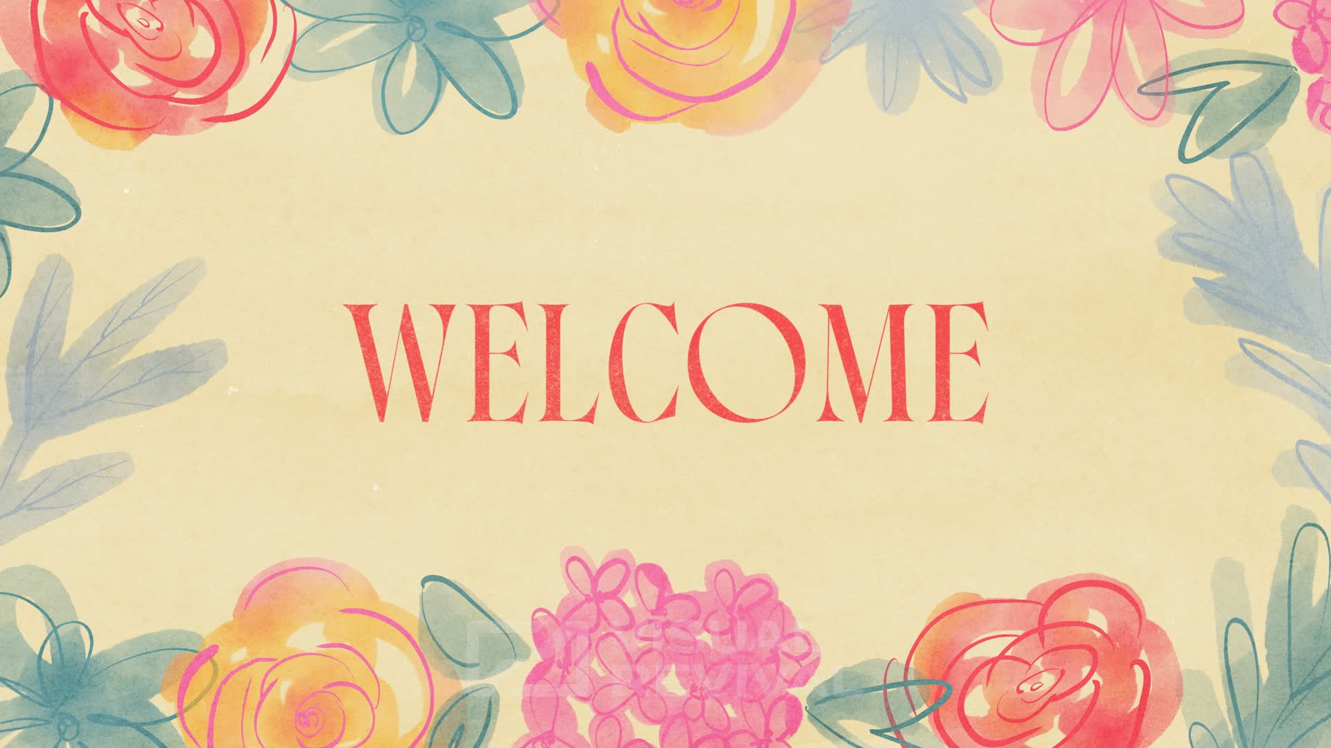 Watercolor Flowers Title Slide - Welcome | Visual Revival