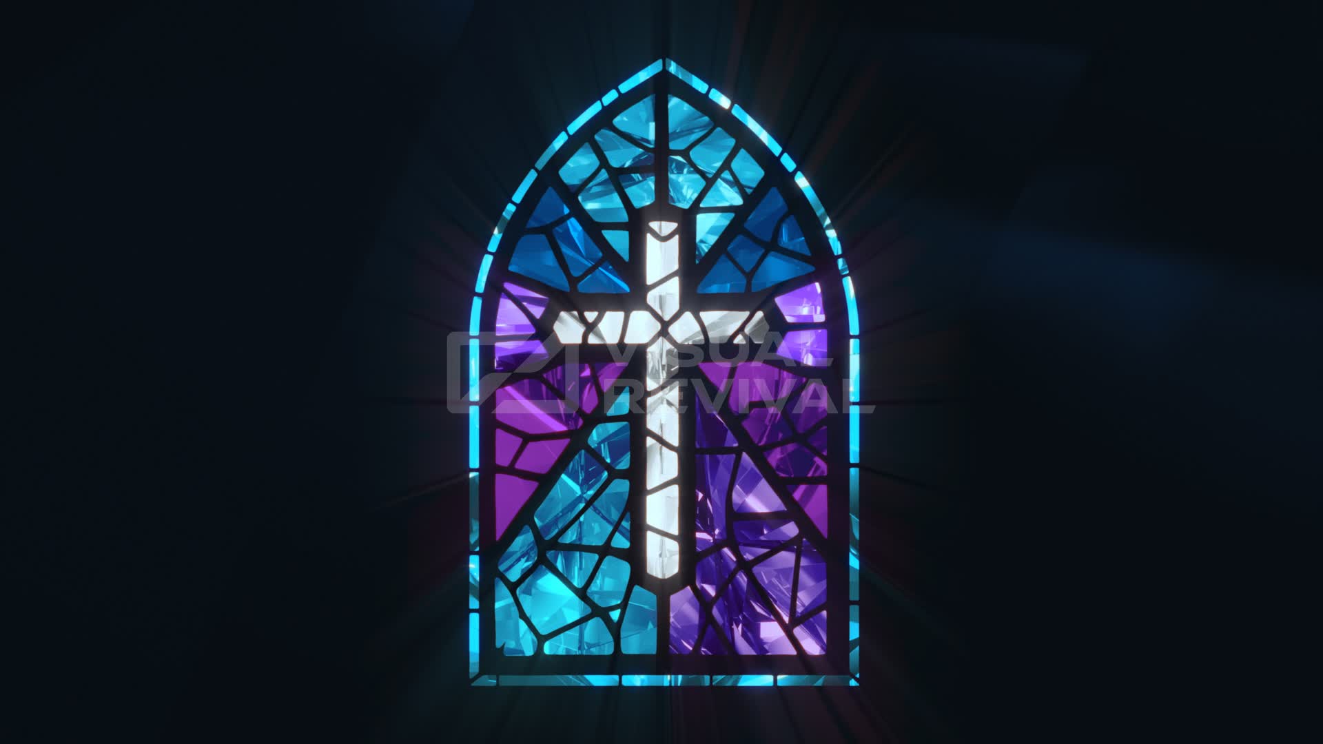 Stained Glass Figures Still - Cross | Visual Revival