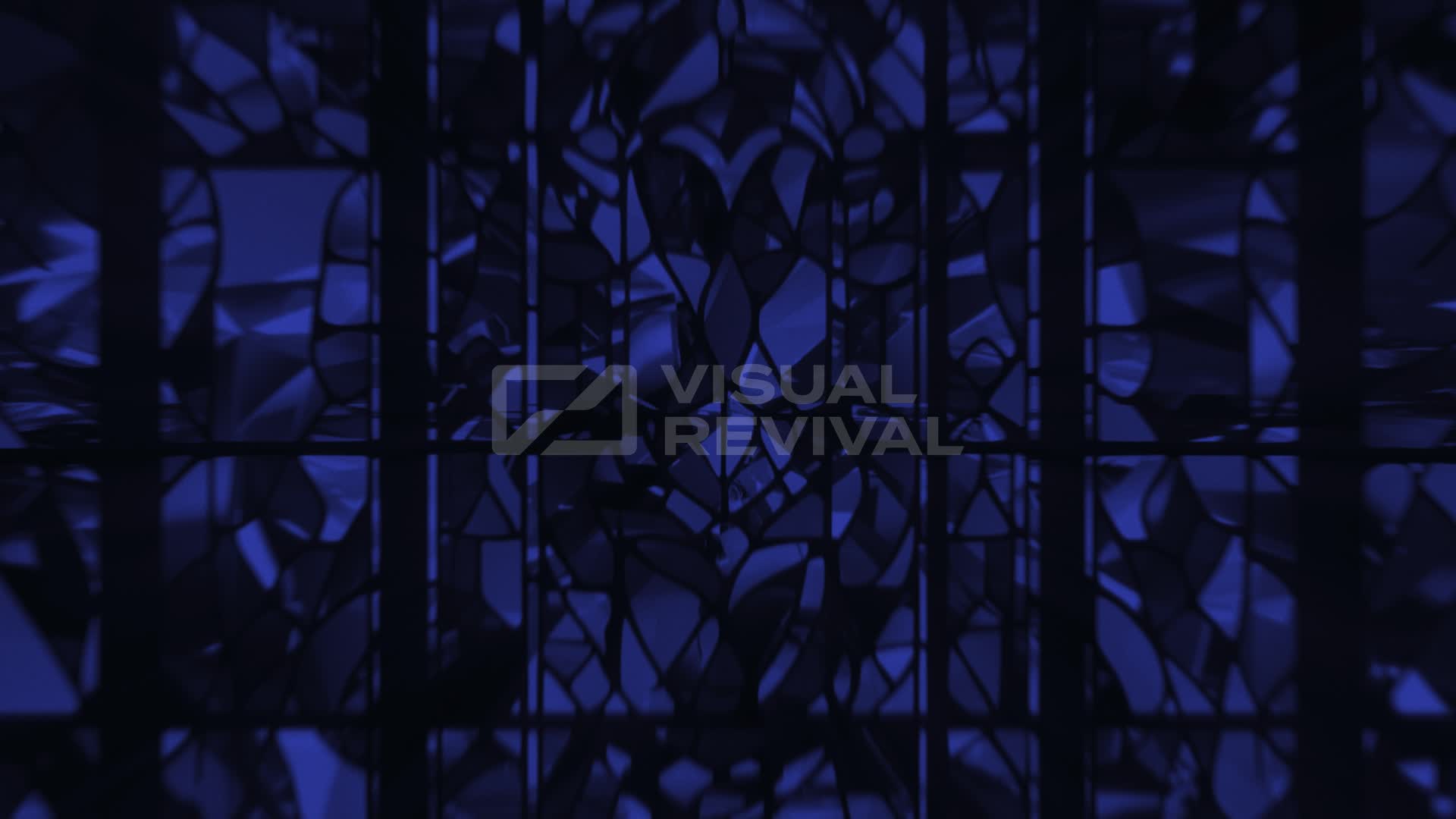 Stained Glass Figures Still - Wall Blue | Visual Revival