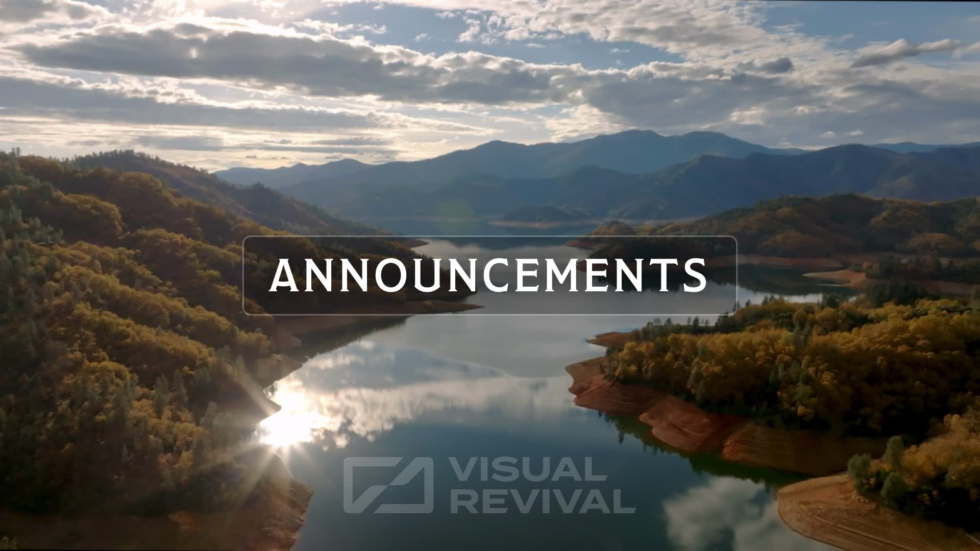 Lake Shasta Title Slide - Announcements | Visual Revival
