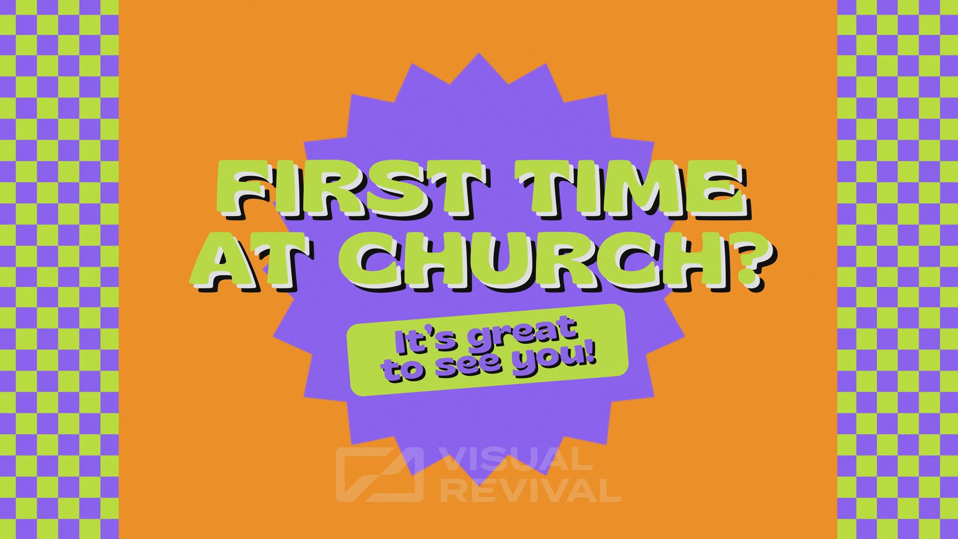 Summer Tiles Title Slide - First Time At Church | Visual Revival
