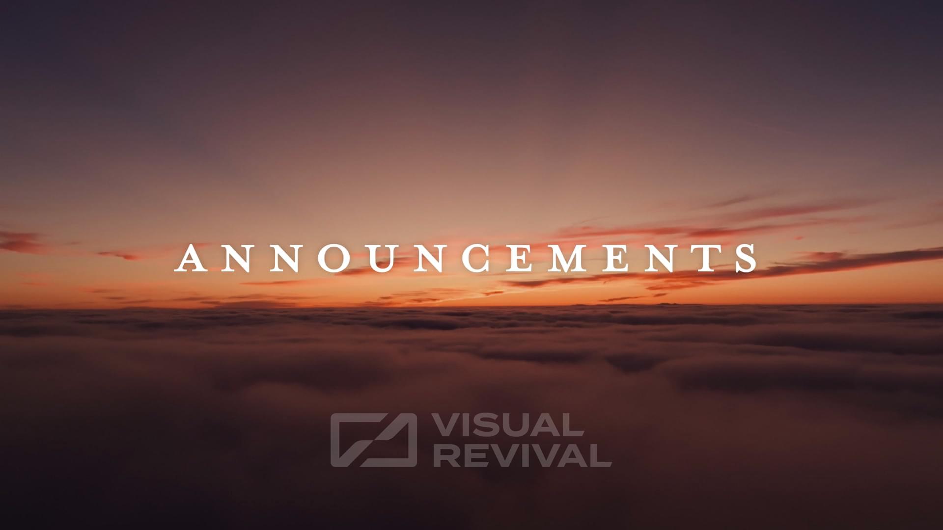 Dawn Of Glory Title Slide - Announcements | Visual Revival