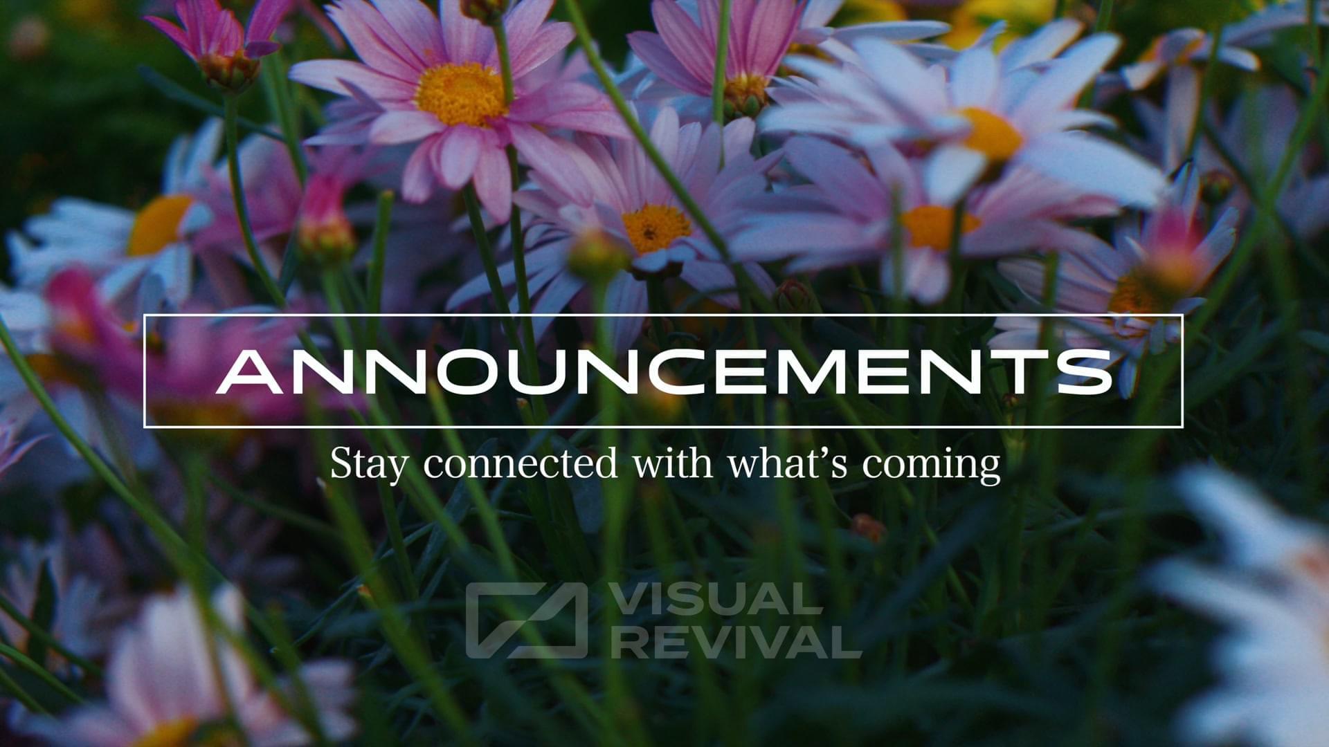 Spring's Embrace Title Slide - Announcements | Visual Revival
