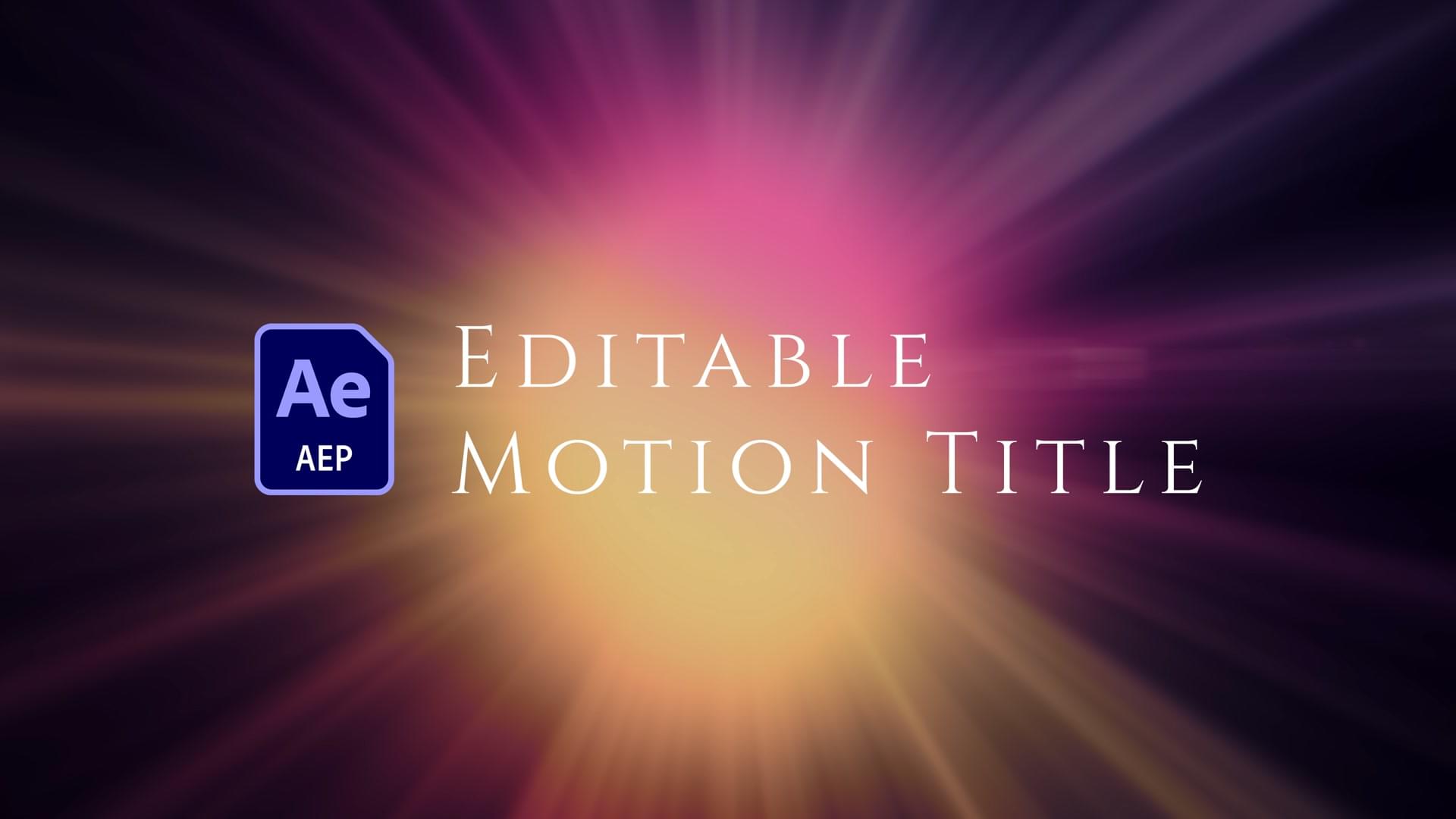 Easter Light Editable Motion Title | Visual Revival