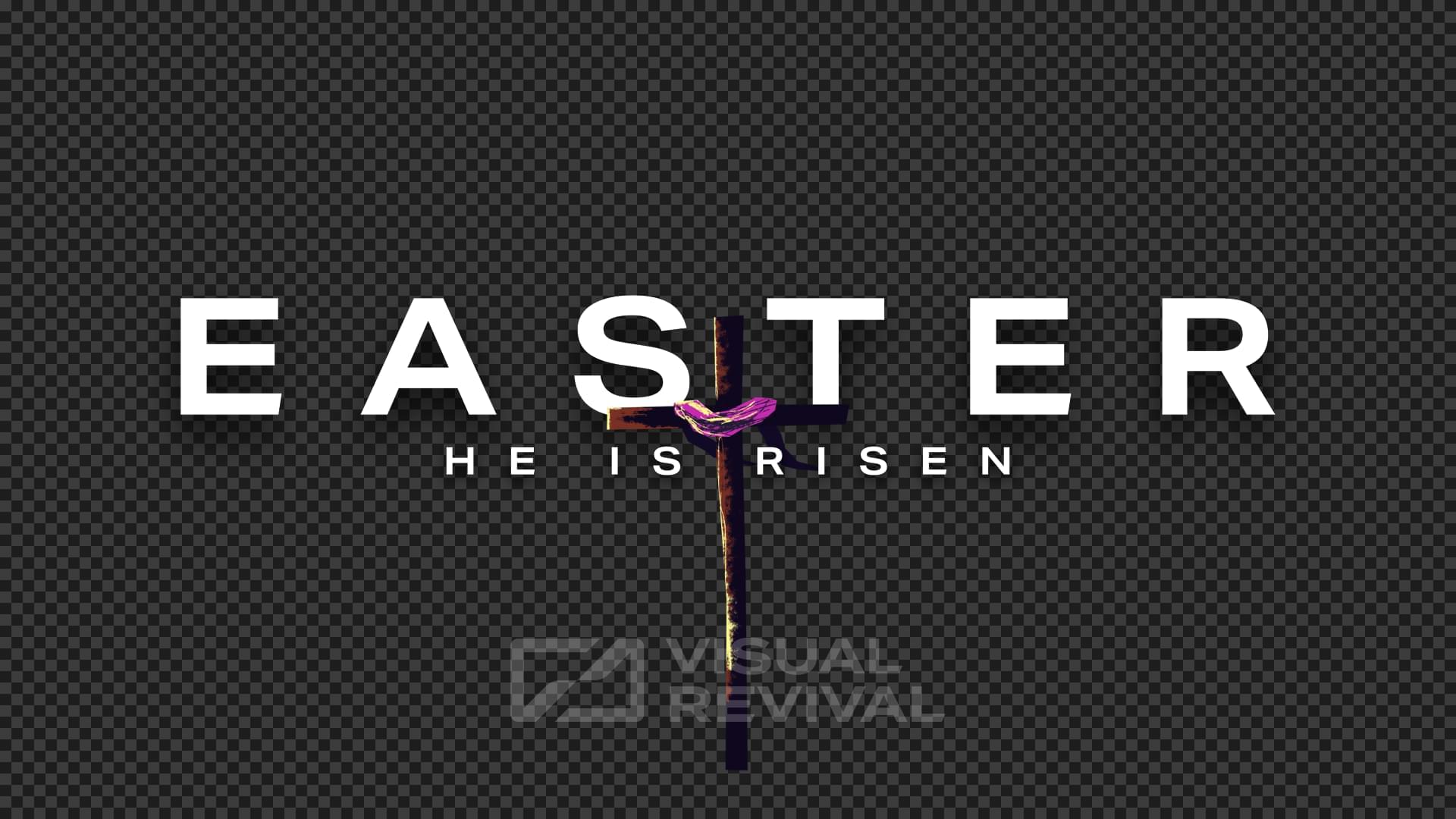 Easter Risen Title Overlay - Easter With Cross | Visual Revival