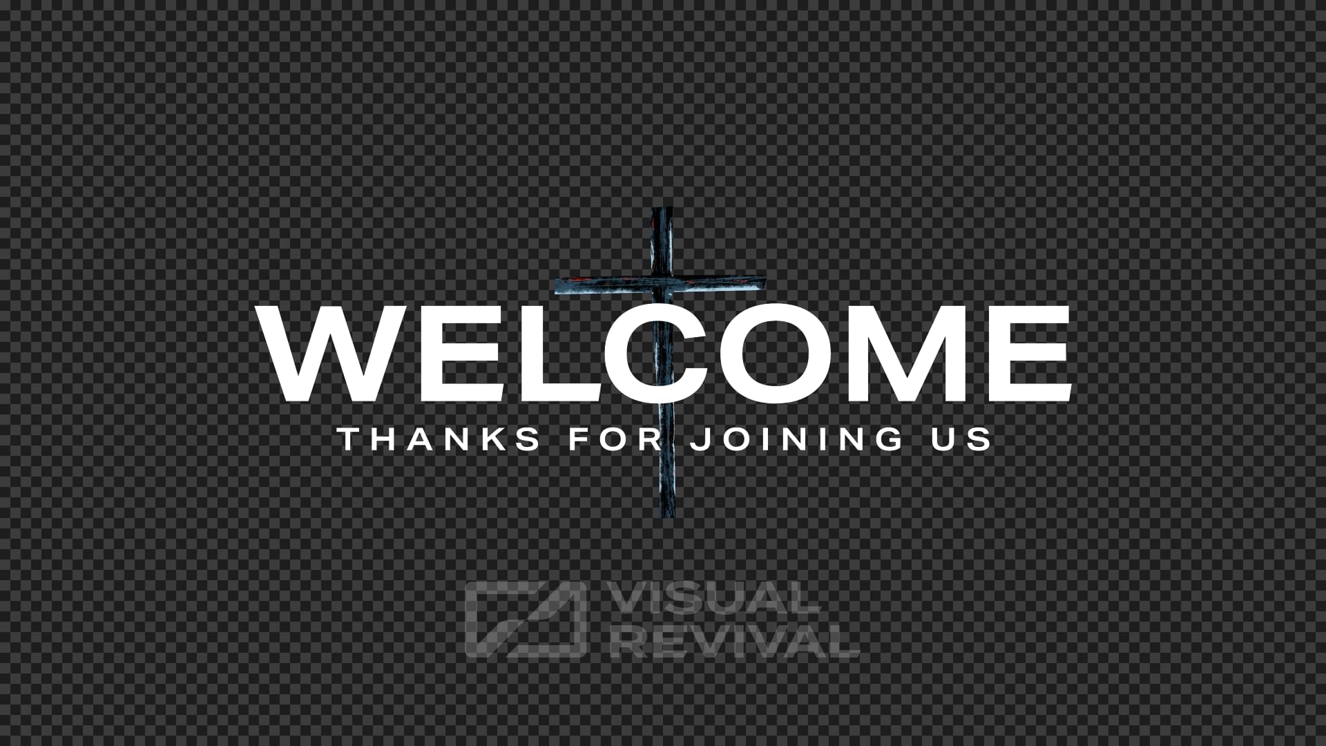 Easter Risen Title Overlay - Welcome With Cross | Visual Revival