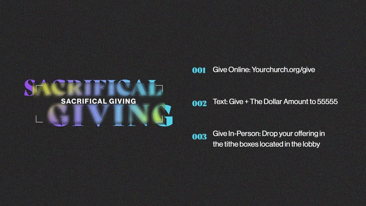 Sacrificial Giving Service Slide | Visual Revival
