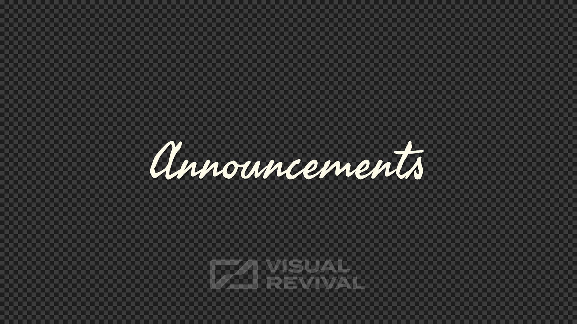 Redemption Hills Title Overlay - Announcements | Visual Revival