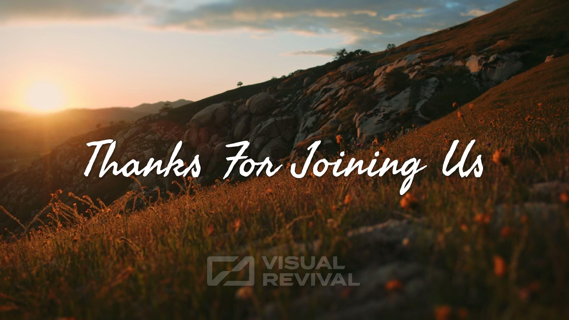 Redemption Hills Title Slide - Thanks For Joining Us | Visual Revival