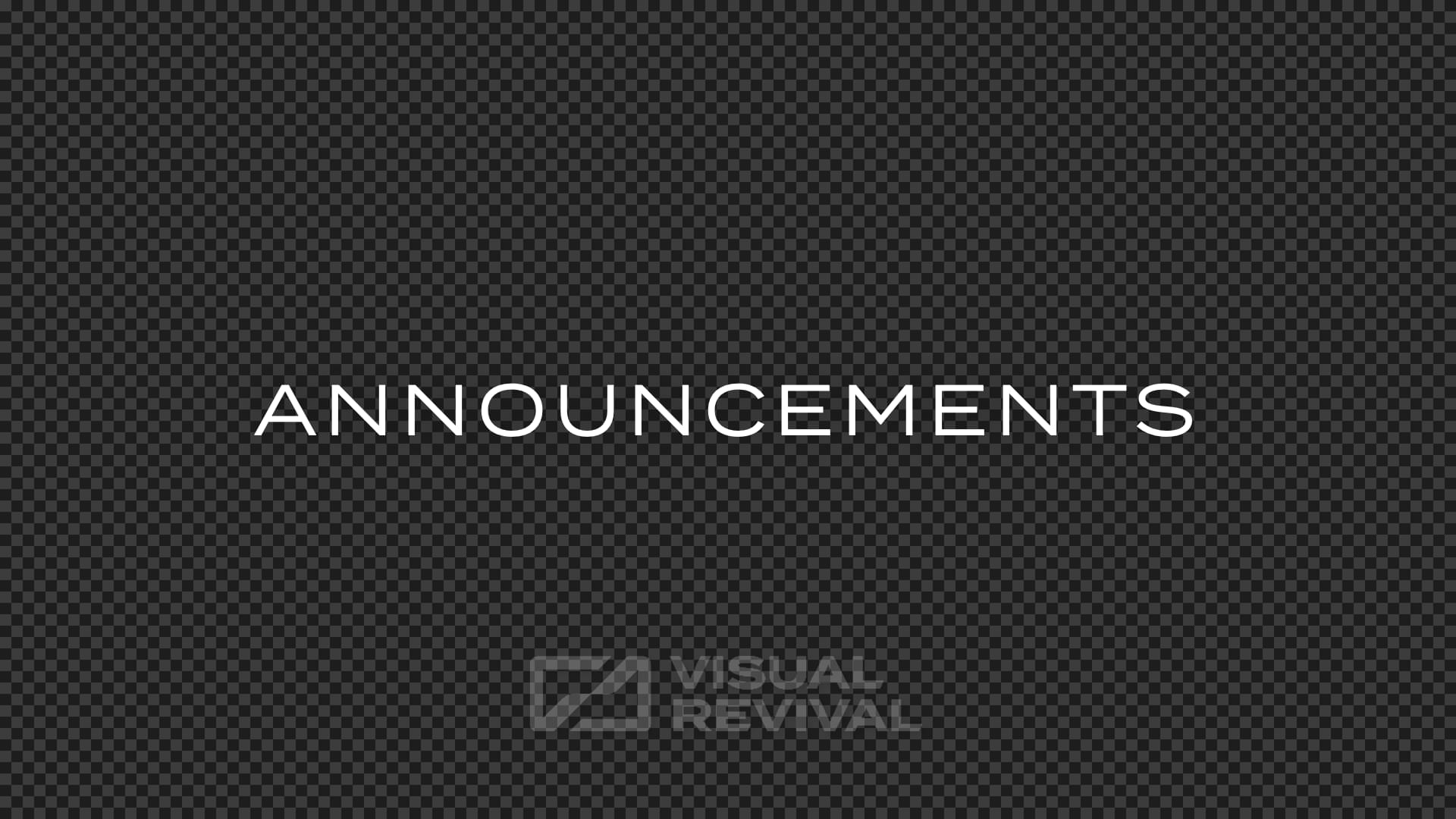Elevated Title Overlay - Announcements | Visual Revival