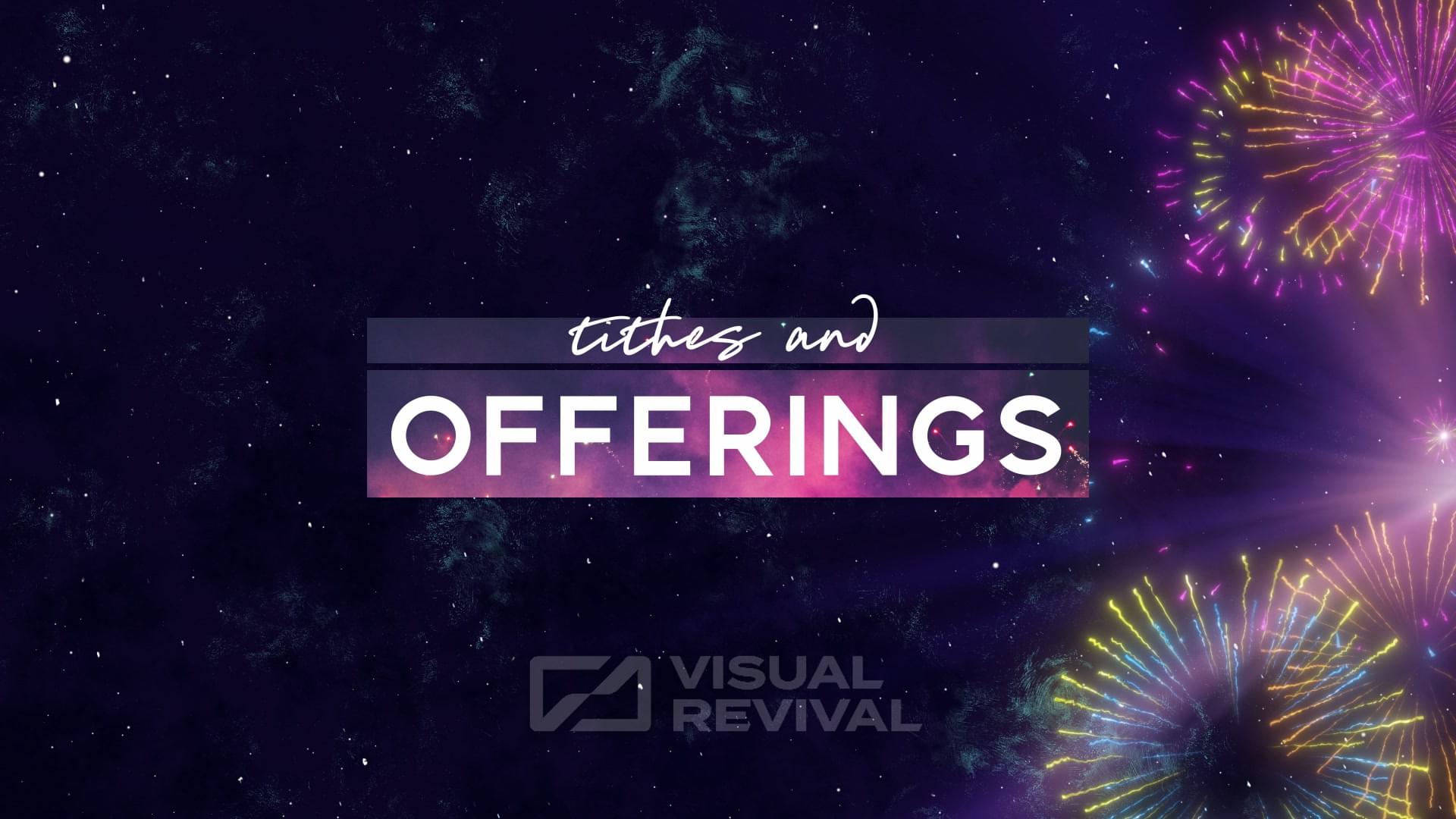 Celebration Sky Title Slide - Tithes And Offerings | Visual Revival